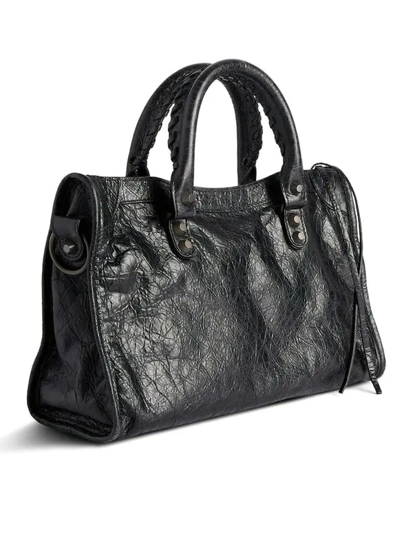Balenciaga Small Arena Storico Lambskin Top Handle Bag - Black