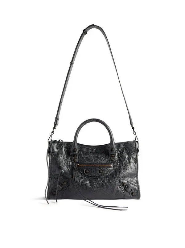Balenciaga Small Arena Storico Lambskin Top Handle Bag - Black