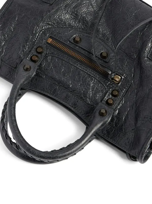 Balenciaga Small Arena Storico Lambskin Top Handle Bag - Black