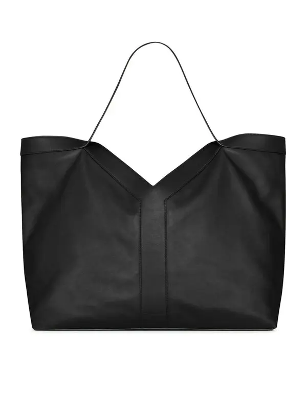 Saint Laurent Large Leather Tote - Black