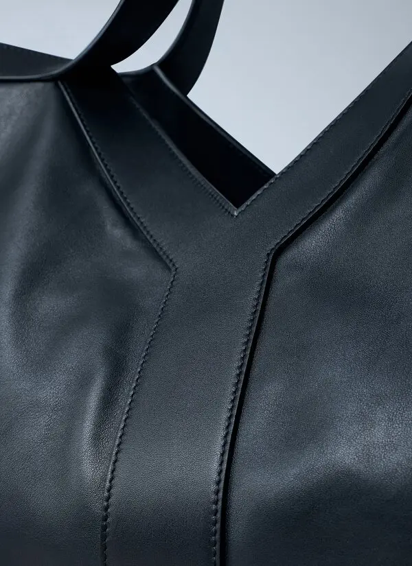 Saint Laurent Large Y-shaped Leather Tote Bag - Black