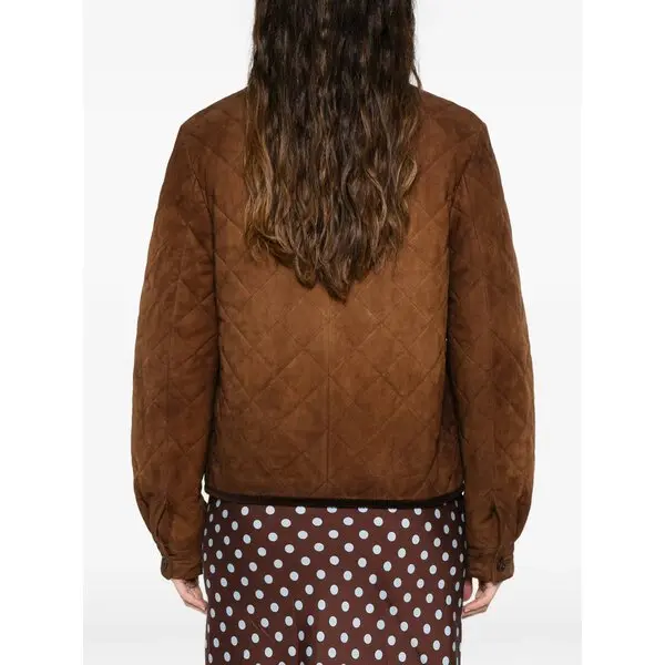 Miu Miu Quilted Lambskin Bomber Jacket With Corduroy Collar