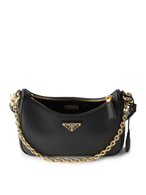 Prada Re-edition Mini Bag In Saffiano Leather - Black