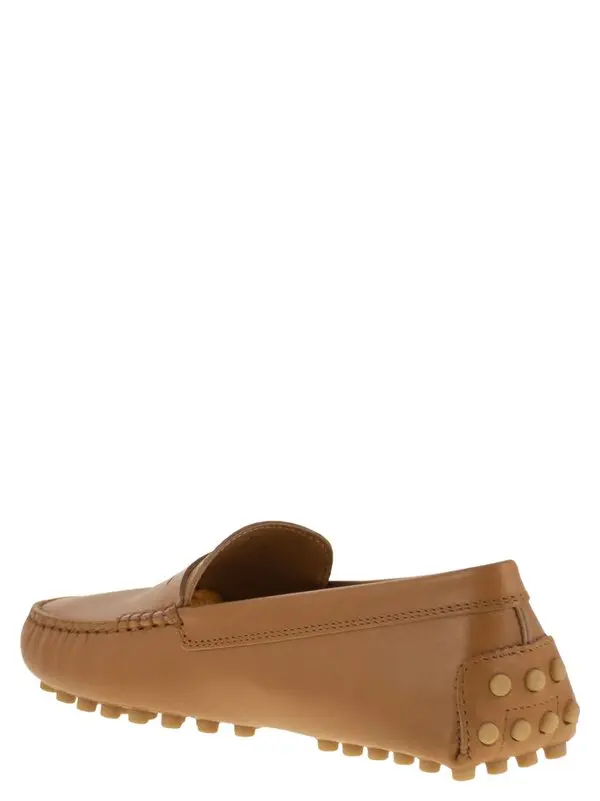 TOD'S Leather Moccasin With Rubber Sole - Multicolor