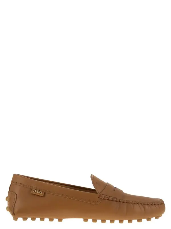 TOD'S Leather Moccasin With Rubber Sole - Multicolor