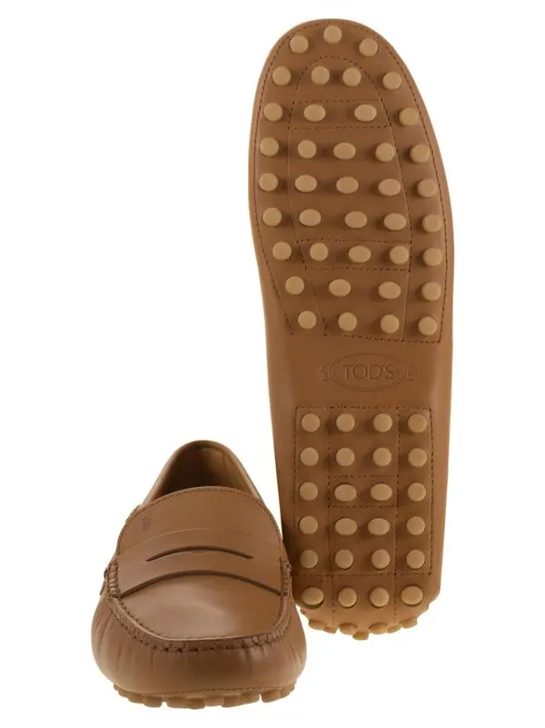 TOD'S Leather Moccasin With Rubber Sole - Multicolor