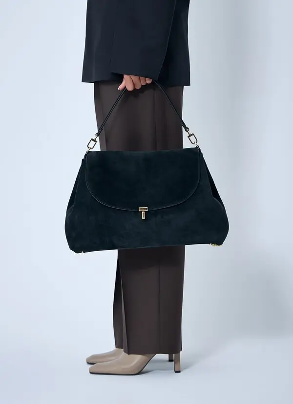 TOTEME T-lock Suede Satchel Bag