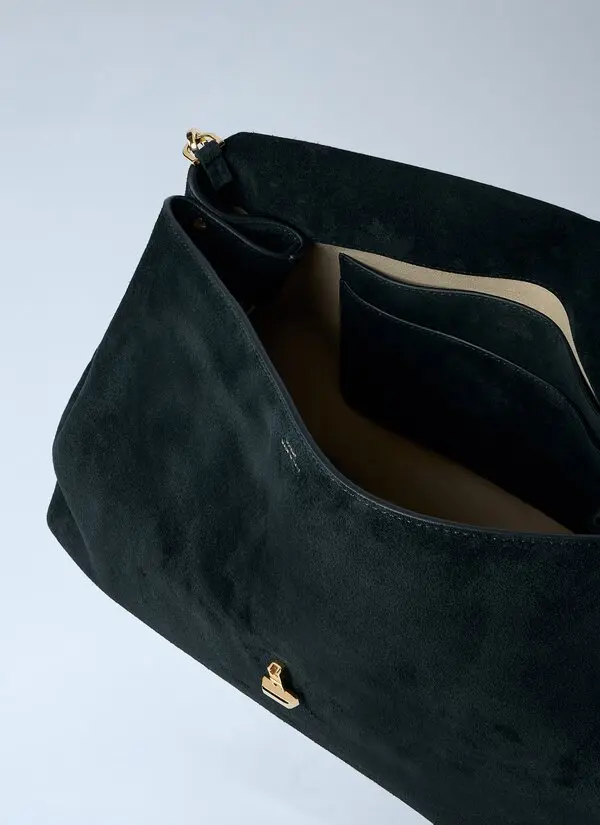 TOTEME T-lock Suede Satchel Bag