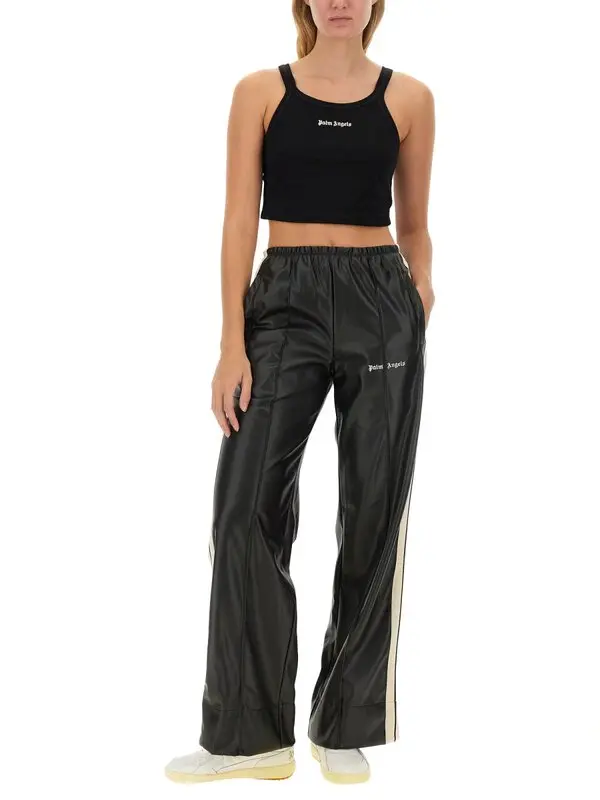 Palm Angels Cropped Tank Top - Black