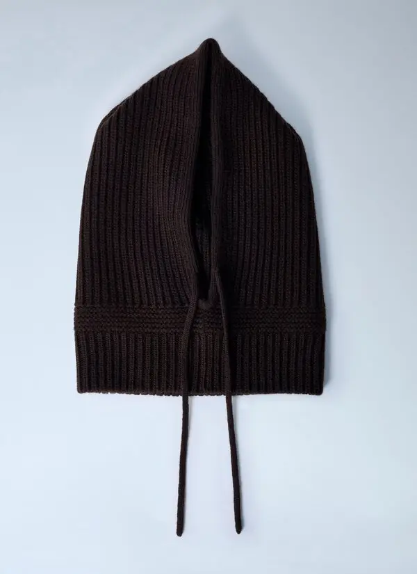 Miu Miu Logo Motif Beanie Hat - Brown
