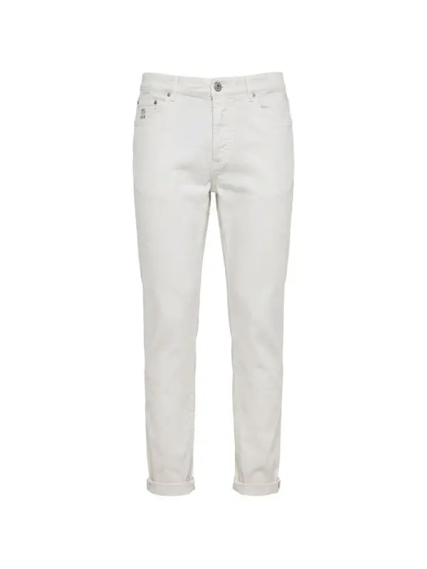 Brunello Cucinelli Blue Cotton Washed Denim Jeans - Multicolor
