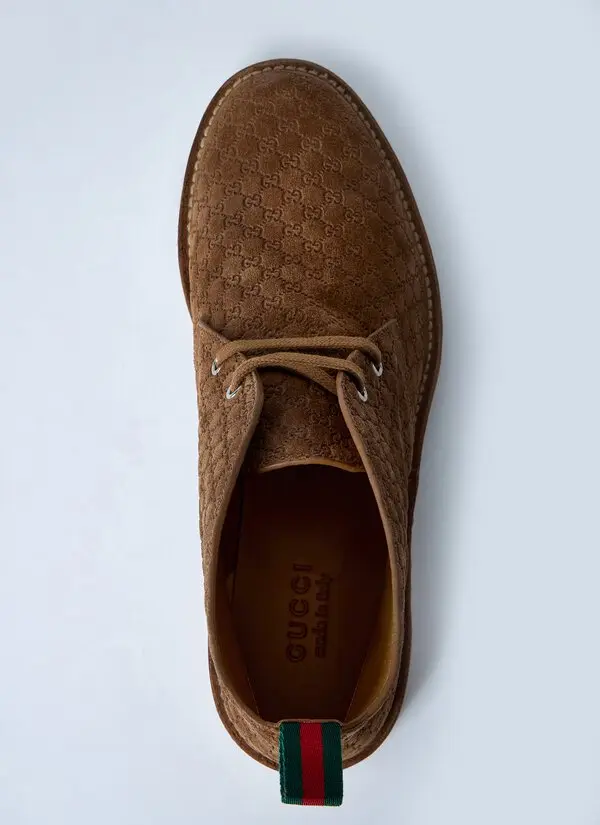 Gucci Gg Suede Lace-up Boots