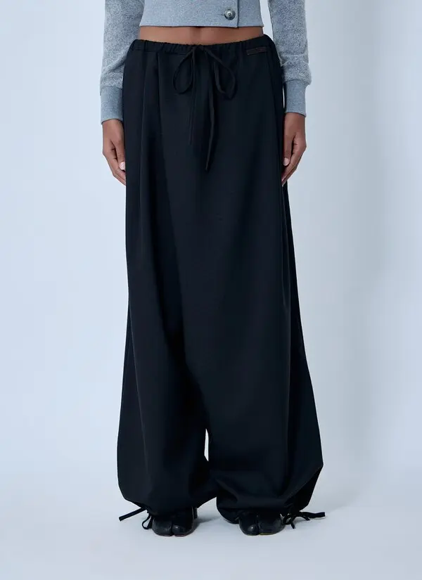 Marni Wool Wide-leg Pants With Drawstring Waist
