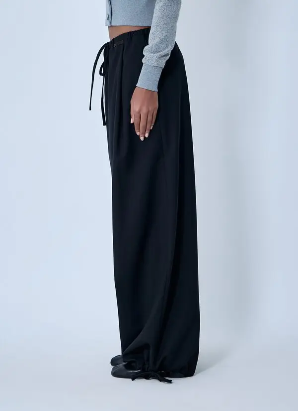 Marni Wool Wide-leg Pants With Drawstring Waist