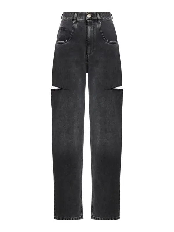 MAISON MARGIELA High-waisted Cut-out Jeans - Black
