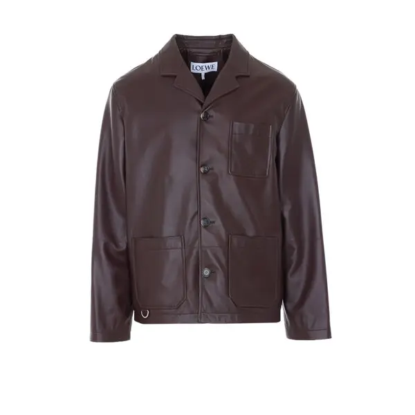 Loewe Leather Workwear Jacket - Brown