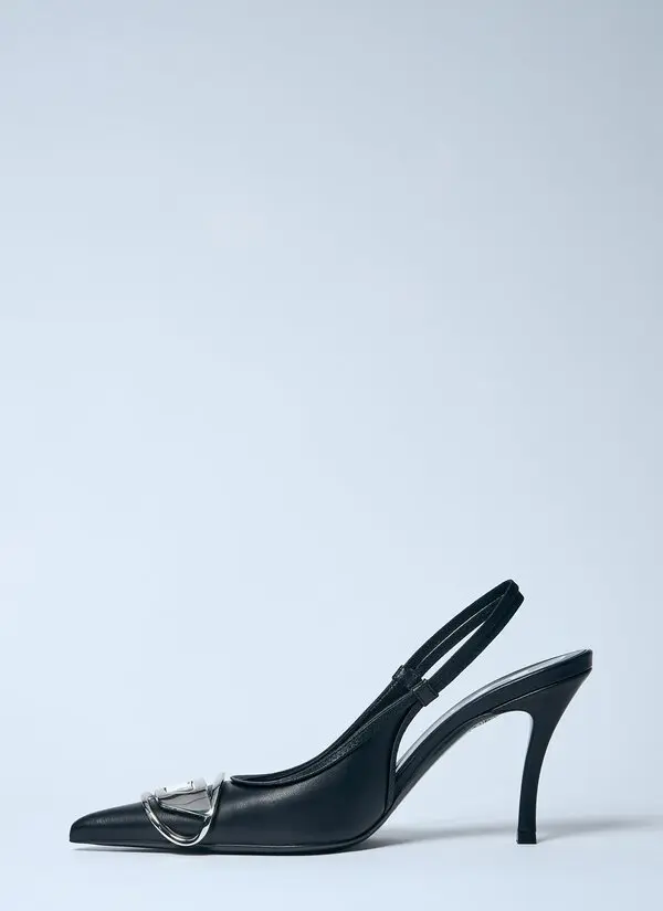 DIESEL® D-venus Sb Leather Pumps With Logo Hardware