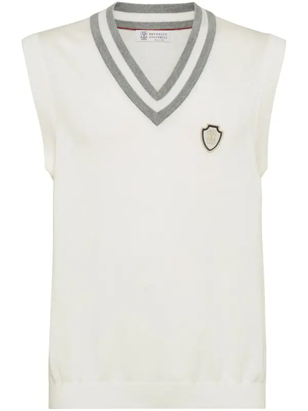 Brunello Cucinelli Logo Cotton Vest - Multicolor