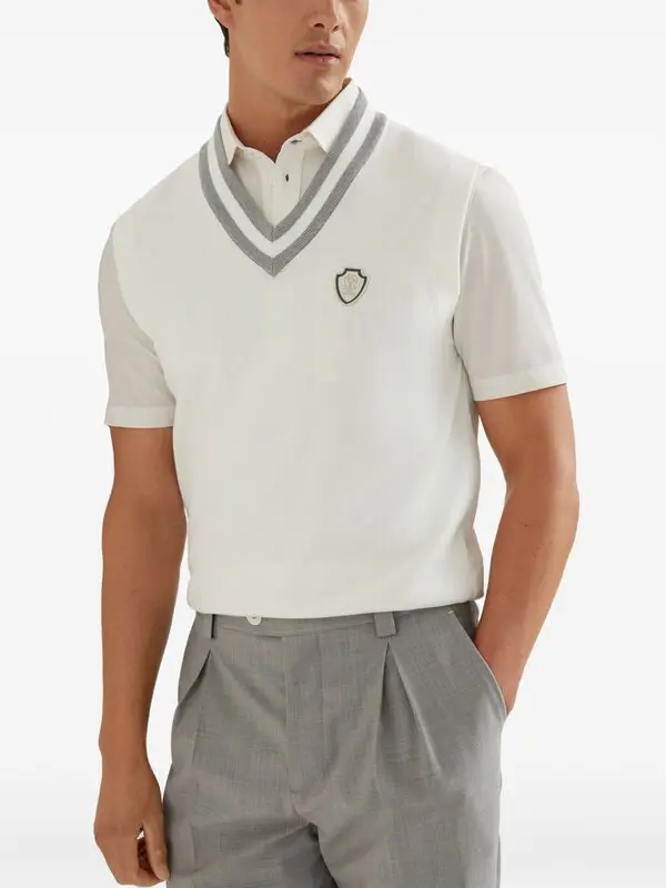 Brunello Cucinelli Logo Cotton Vest - Multicolor
