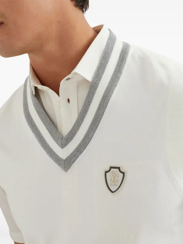 Brunello Cucinelli Logo Cotton Vest - Multicolor