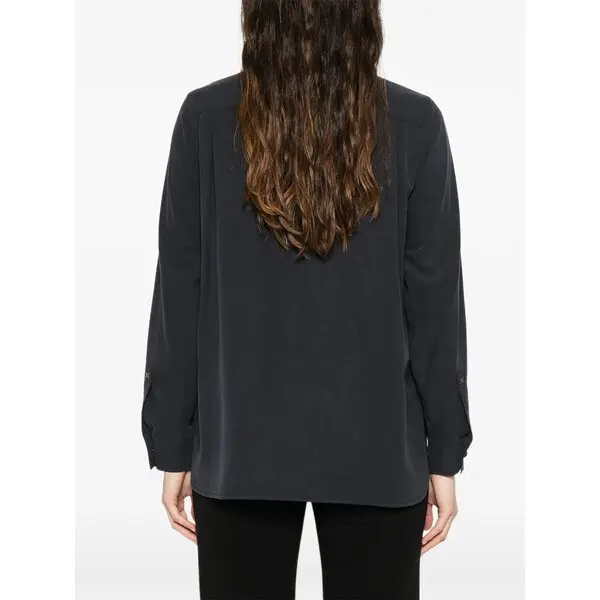 Max Mara Silk Shirt With Chest Pocket - Blue
