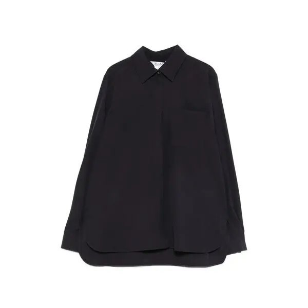 Max Mara Silk Shirt With Chest Pocket - Blue