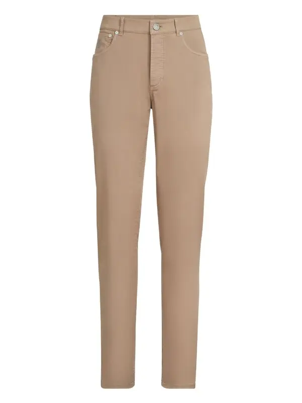 Brunello Cucinelli Slim Cotton Trousers - Multicolor