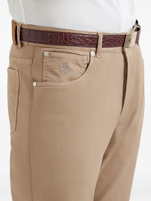 Brunello Cucinelli Slim Cotton Trousers - Multicolor