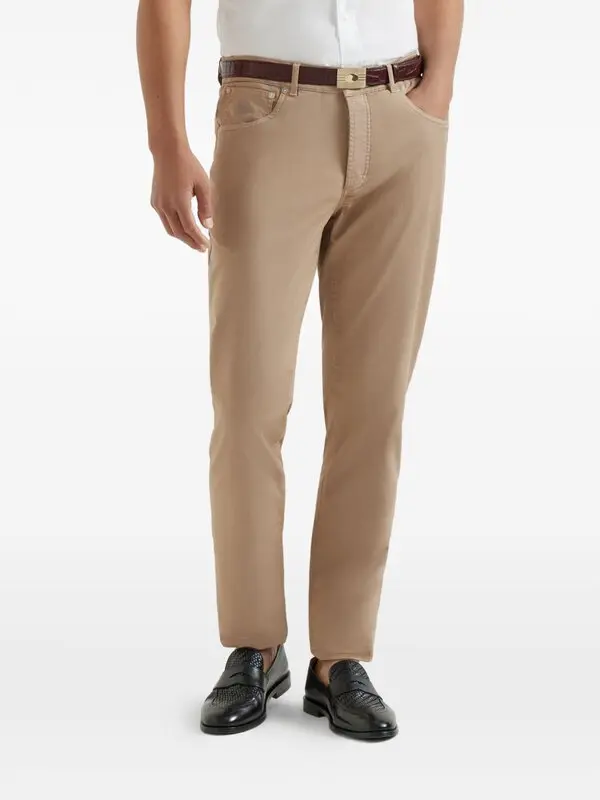 Brunello Cucinelli Slim Cotton Trousers - Multicolor