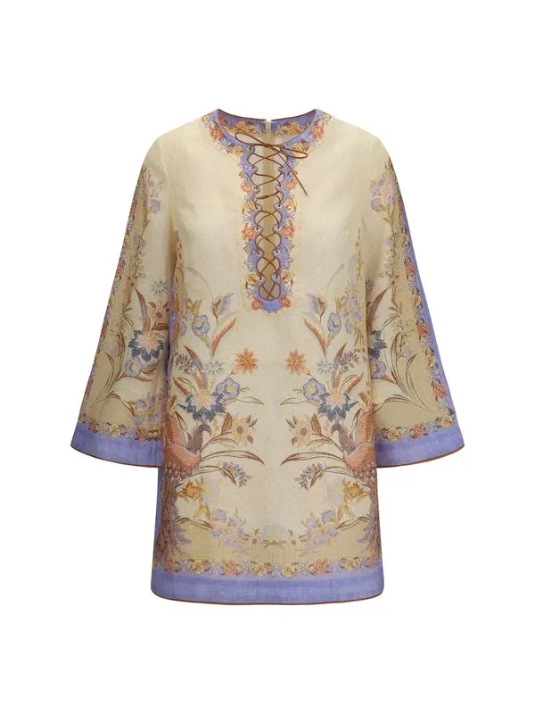 Zimmermann Indra Floral Tunic Dress - Multicolor