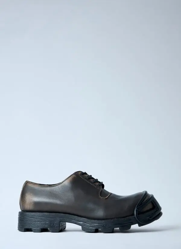 DIESEL® Derby Shoes With Rubber Sole Detailing - Brown