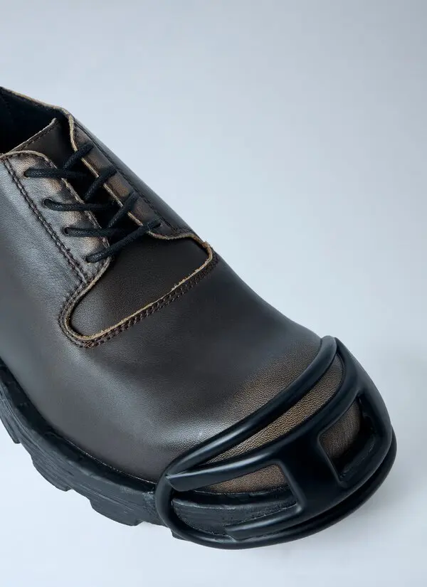 DIESEL® Derby Shoes With Rubber Sole Detailing - Brown