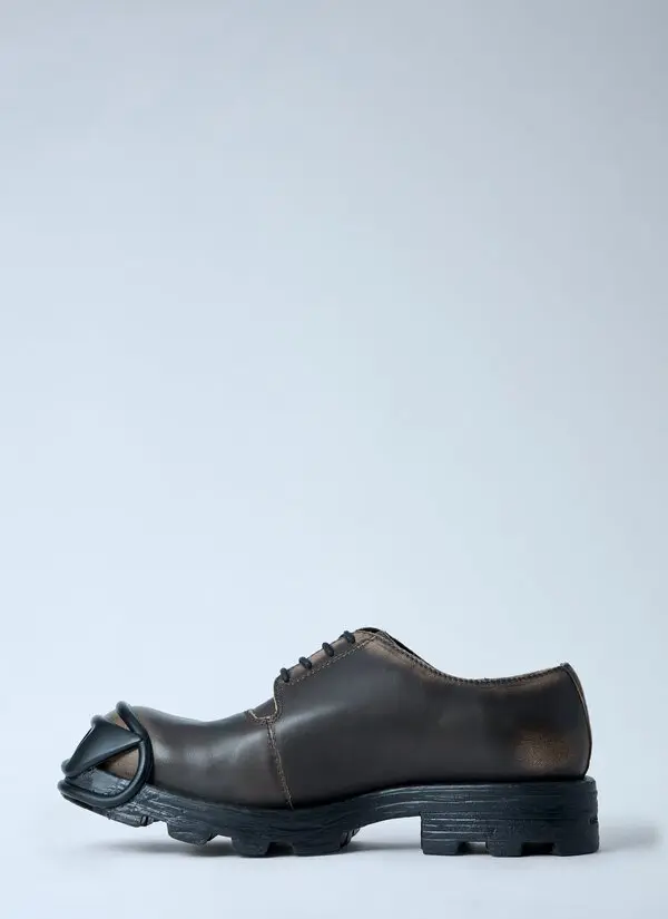 DIESEL® Derby Shoes With Rubber Sole Detailing - Brown
