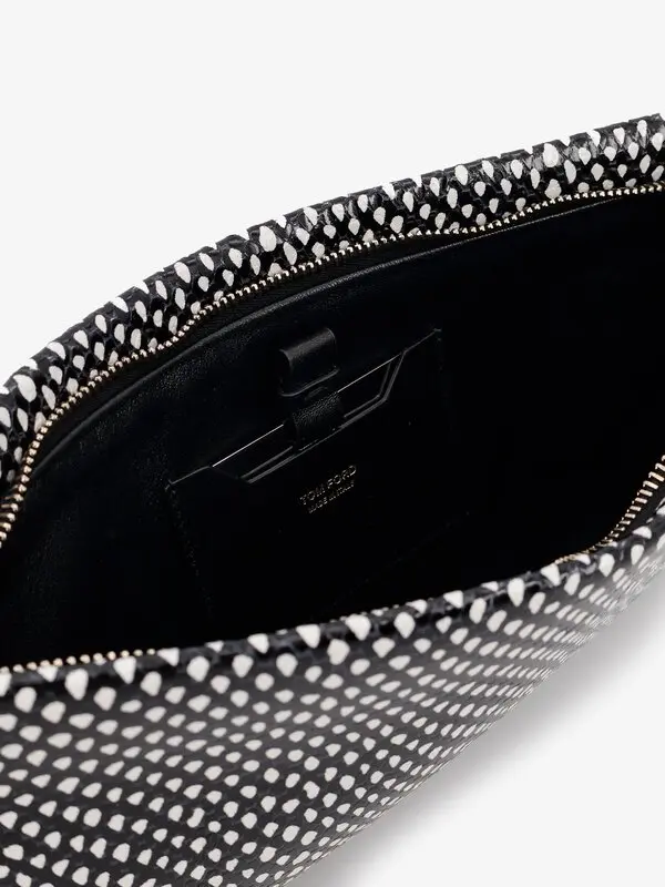 TOM FORD Aura Leather Clutch Bag With Snake Motif - Multicolor