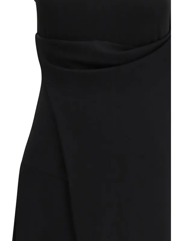 Ami Long Jersey Dress With Lavallière Detail