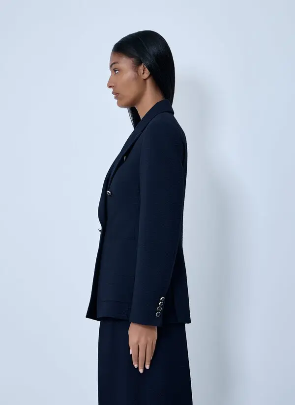 Max Mara Double-breasted Textured Wool Blazer