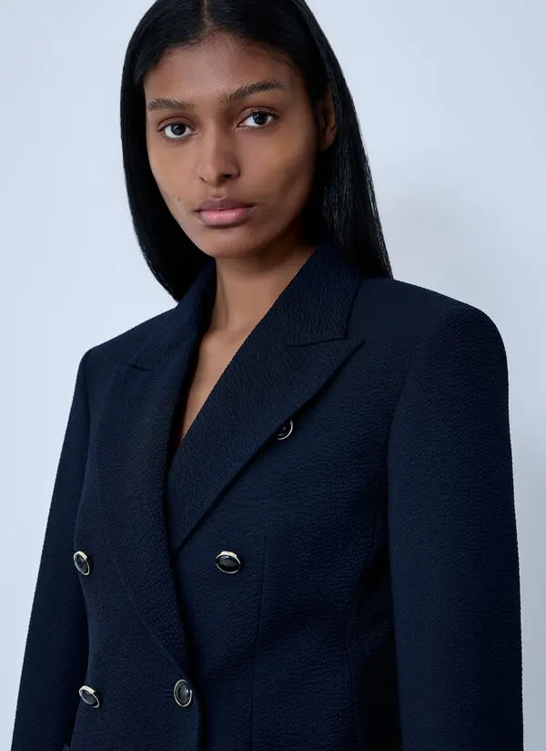 Max Mara Double-breasted Textured Wool Blazer