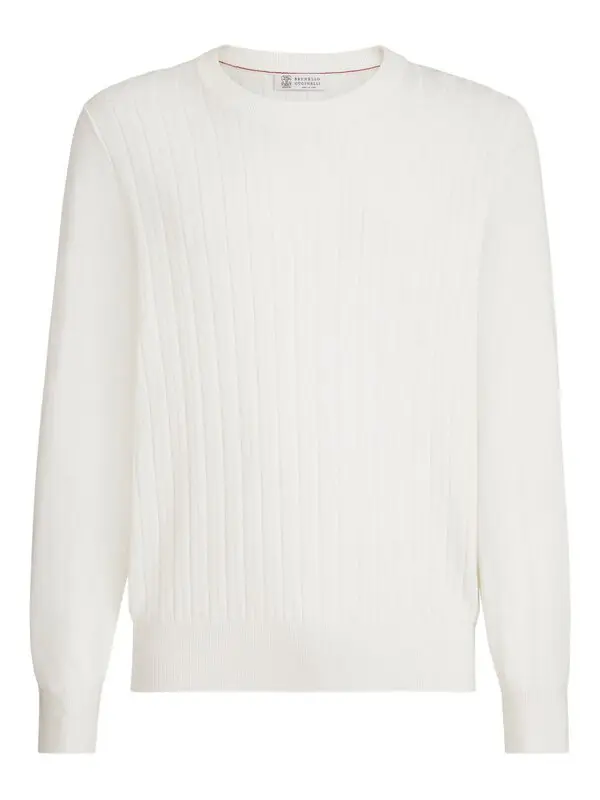 Brunello Cucinelli Textured Cotton Crewneck Sweater - Multicolor