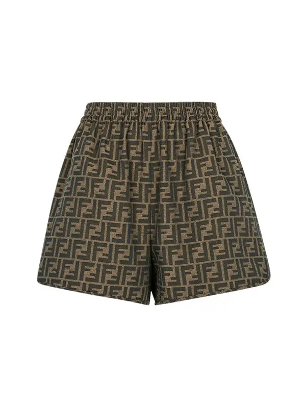 Fendi Short Ff Canvas Jacquard - Brown