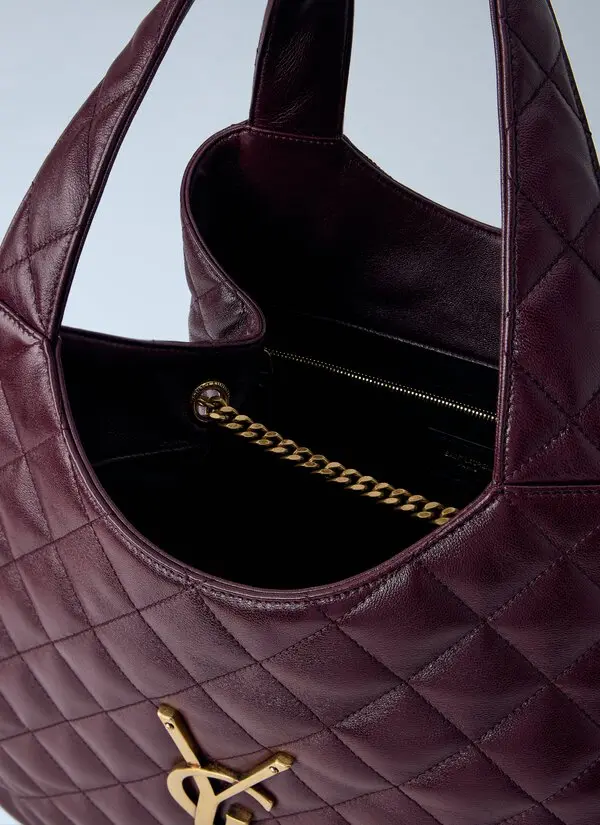 Saint Laurent Icare Maxi Quilted Leather Tote With Gold Tone Logo Hardware