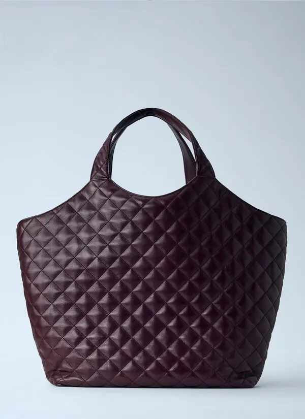 Saint Laurent Icare Maxi Quilted Leather Tote With Gold Tone Logo Hardware