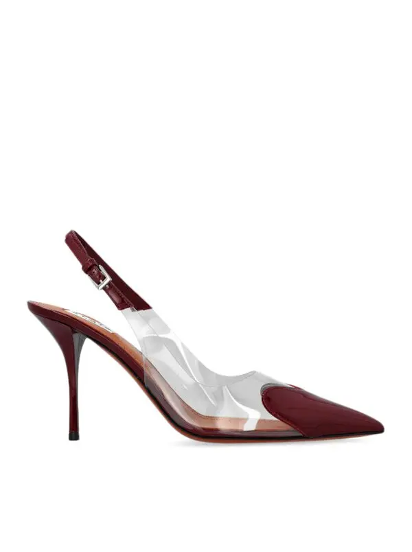 Alaïa Le Cœur Slingbacks In Patent Calfskin
