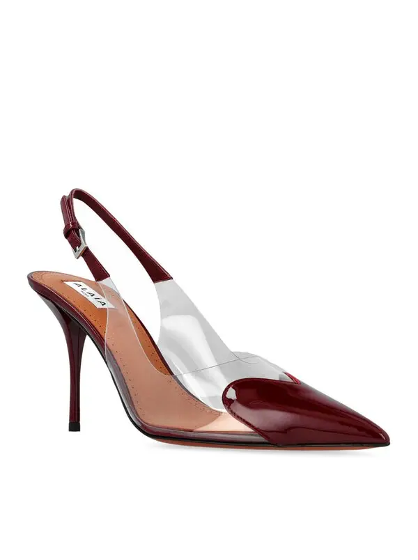 Alaïa Le Cœur Slingbacks In Patent Calfskin