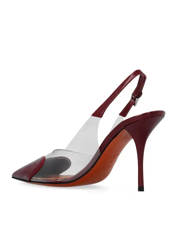 Alaïa Le Cœur Slingbacks In Patent Calfskin