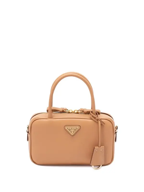 Prada Calf Leather Satchel Bag With Gold Tone Hardware - Multicolor