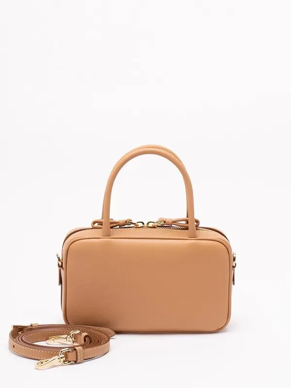 Prada Calf Leather Satchel Bag With Gold Tone Hardware - Multicolor