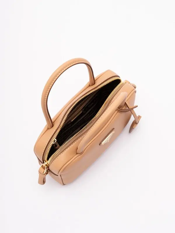 Prada Calf Leather Satchel Bag With Gold Tone Hardware - Multicolor