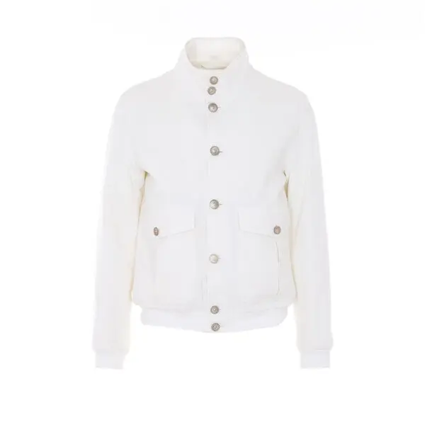 Herno Linen Cotton Blend Bomber Jacket