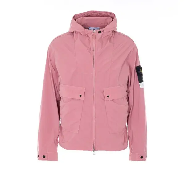 Stone Island Light Compact Touch Poly-tc Hooded Jacket - Pink
