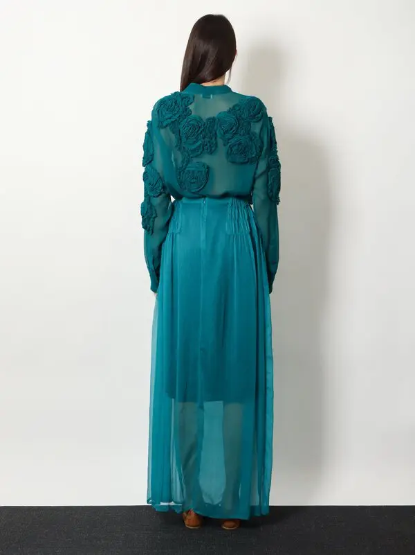 Dries Van Noten Scarlett Silk Maxi Skirt - Multicolor
